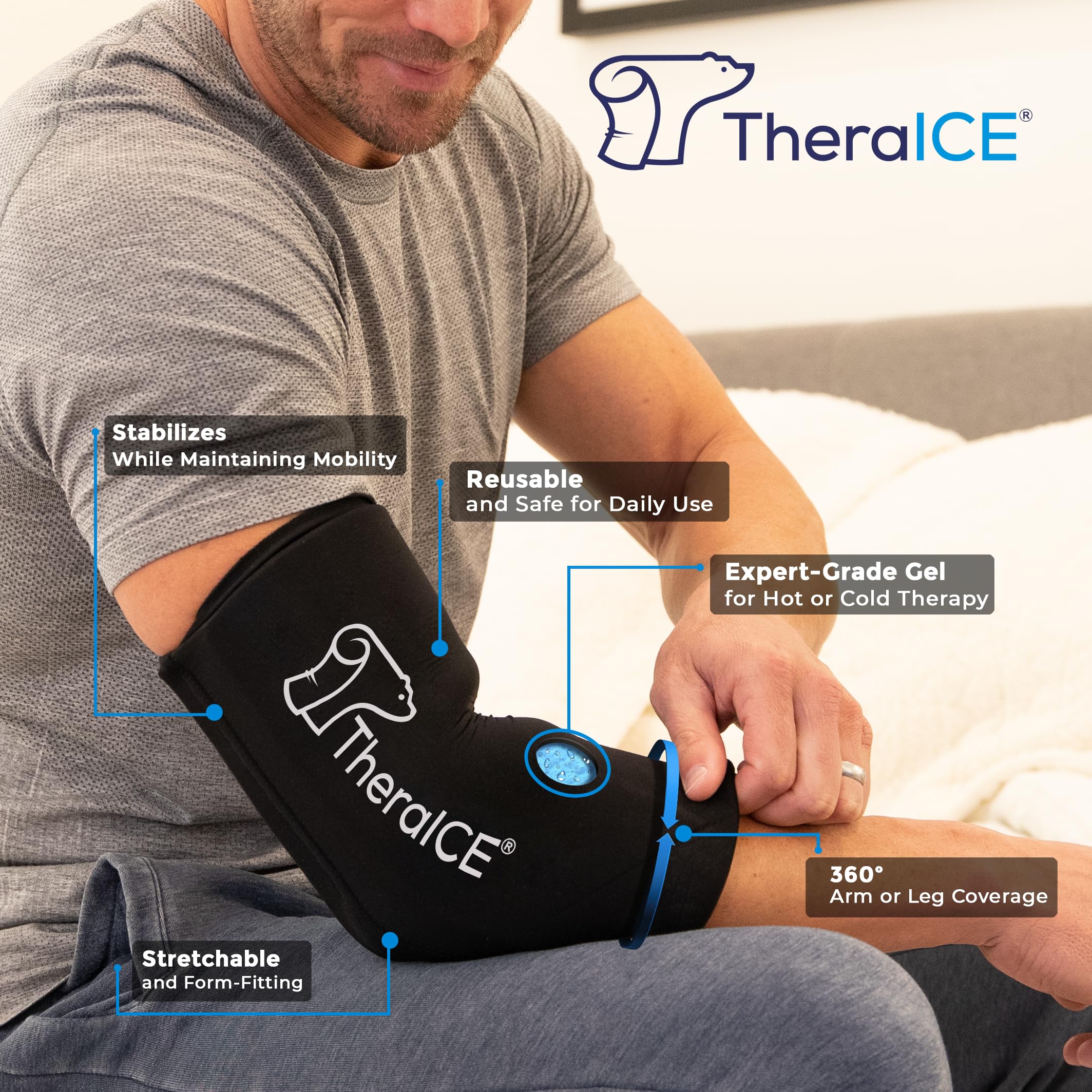 Mua TheraICE Knee Ice Pack Wrap Compression Sleeve for Injuries ...