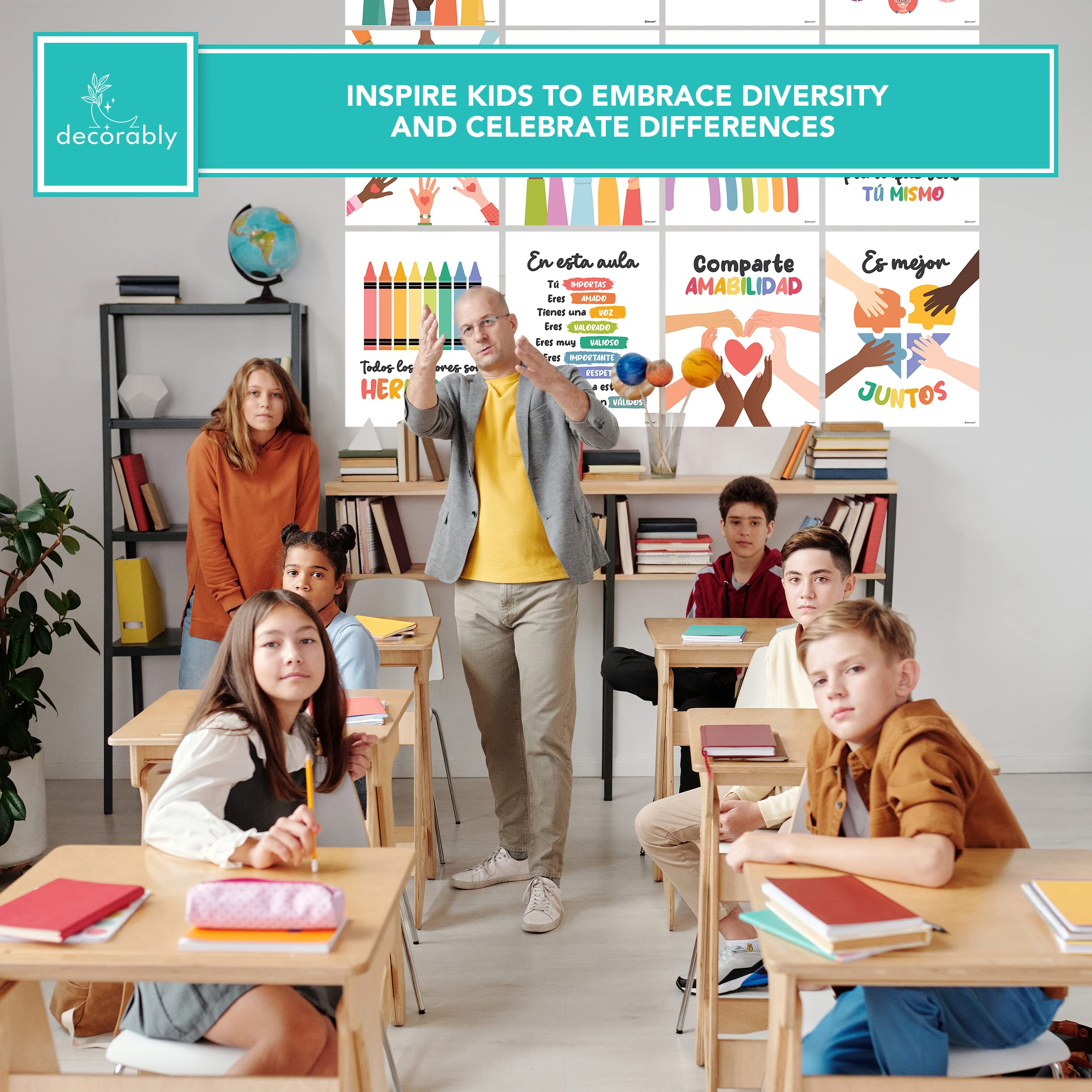 Mua Decorably 12 Diversity Spanish Classroom Posters, 11x14in Matte ...