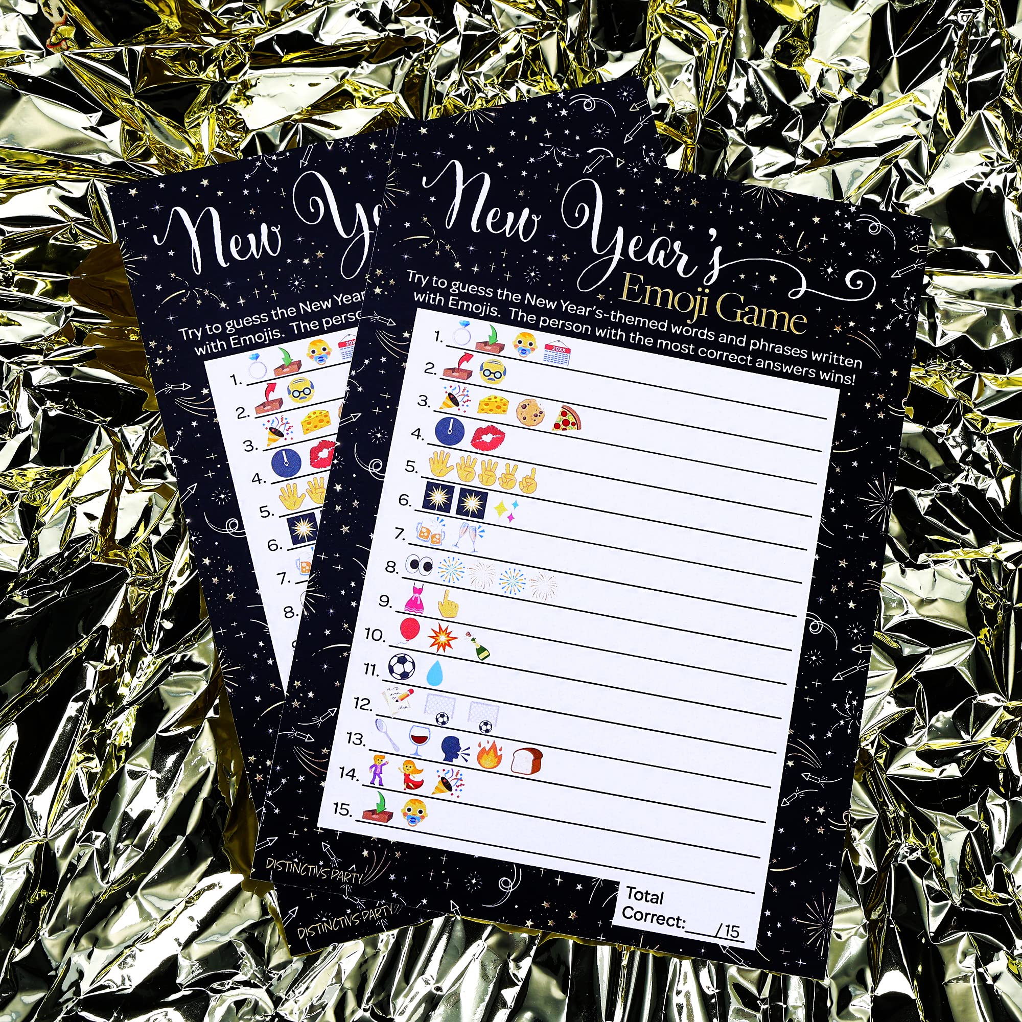 Mua DISTINCTIVS New Year's Eve Party Emoji Game - 25 Cards - Emoji ...