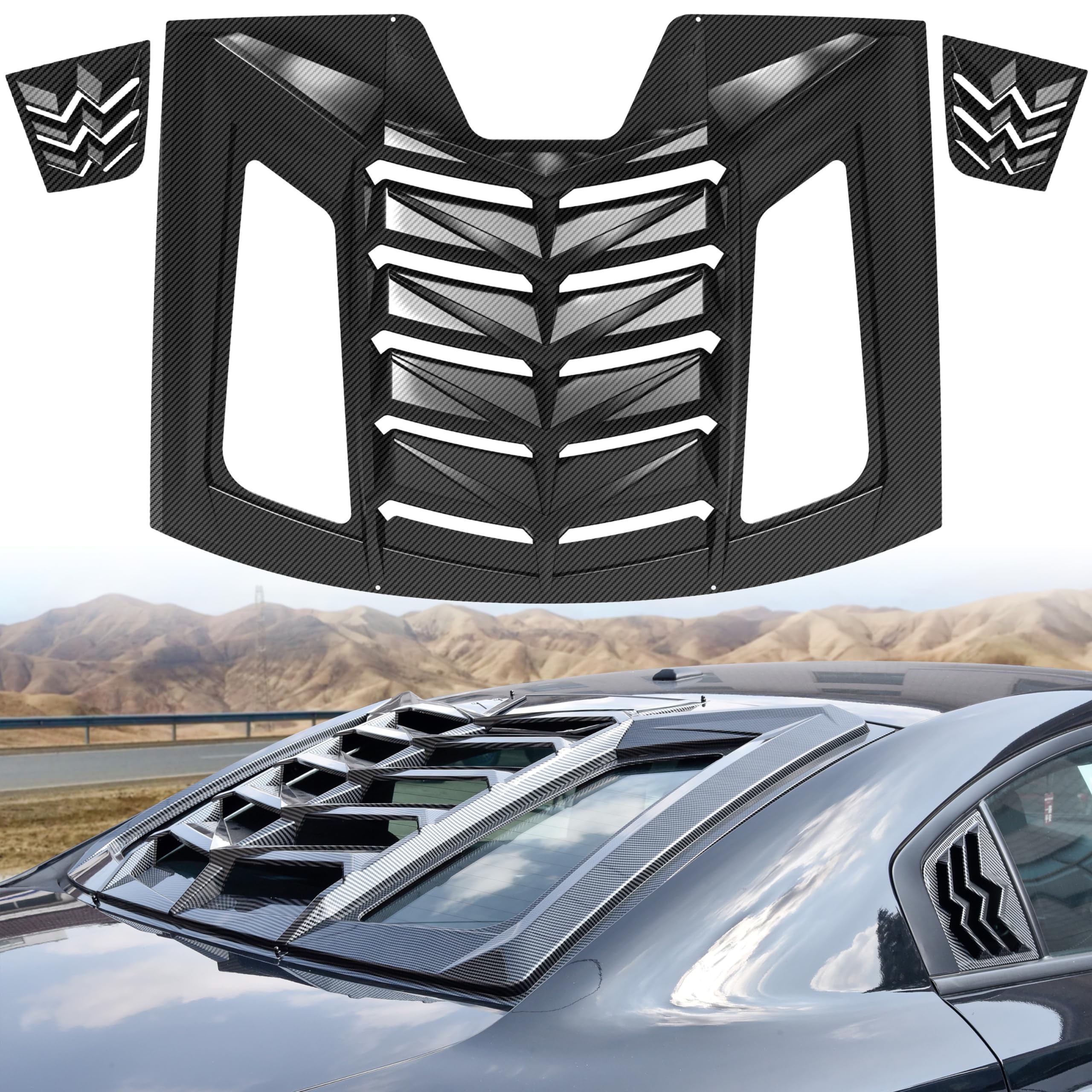 KEWISAUTO Rear & Side Window Louvers for Dodge Charger 11-23, Rear Side ...