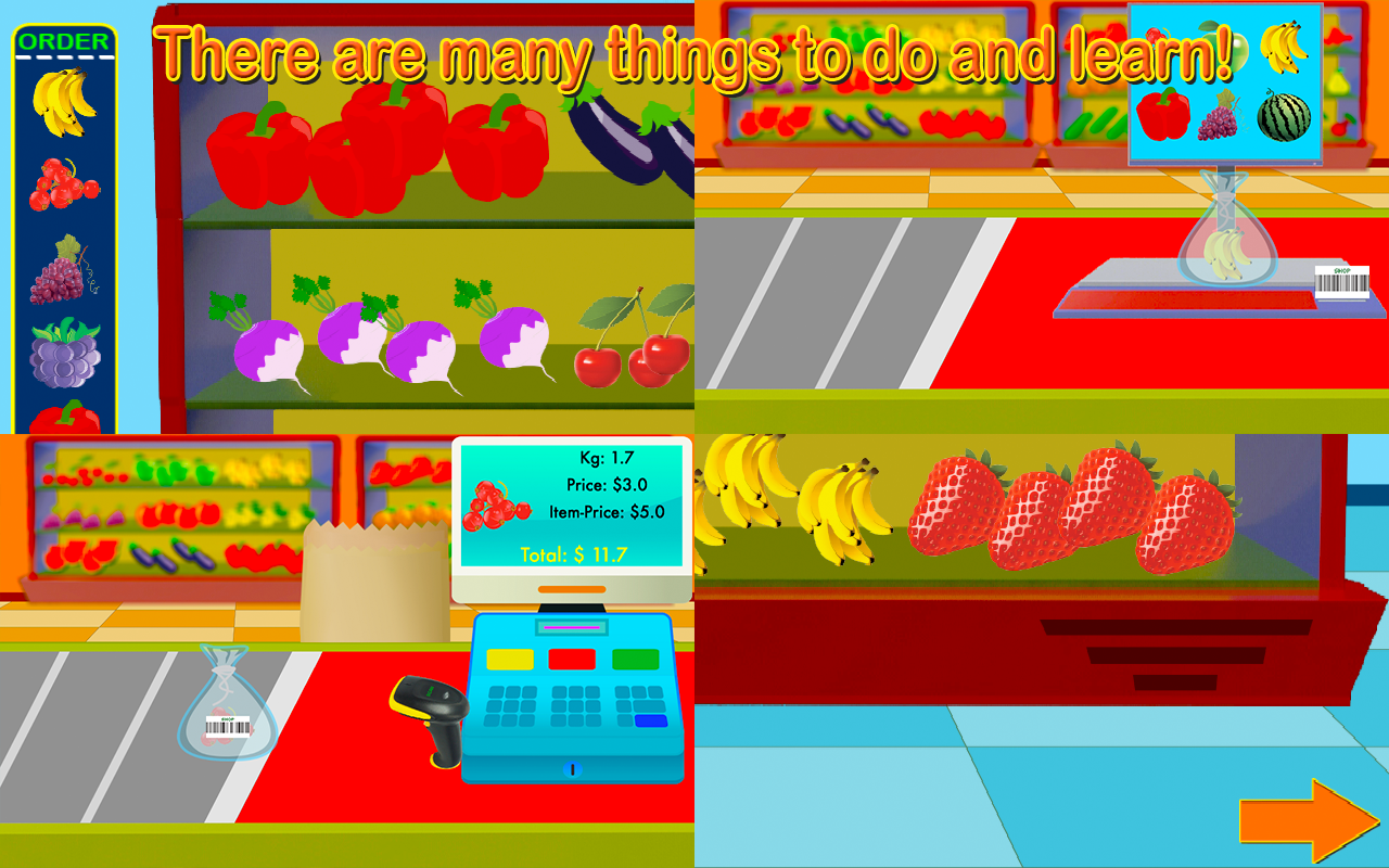 Supermarket Virtual Kids Shopping Cashier Game: Amazon.es: Appstore ...