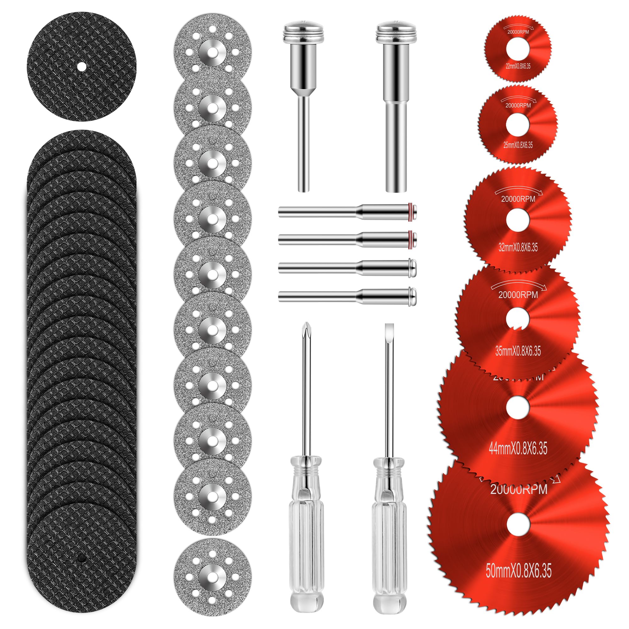 44pcs Red Cutting Wheel Set Compatible with Plastic for Rotary Tool ...