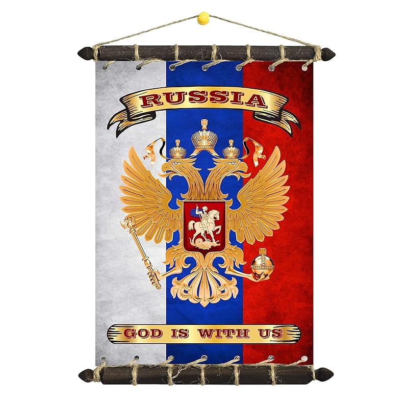 Amazon.com: Russia Россия Flag Standard Coat of Arms on Cotton Canvas ...