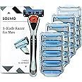 Amazon.com: Amazon Brand - Solimo 5-Blade MotionSphere Razor for Men with Dual Lubrication and ...