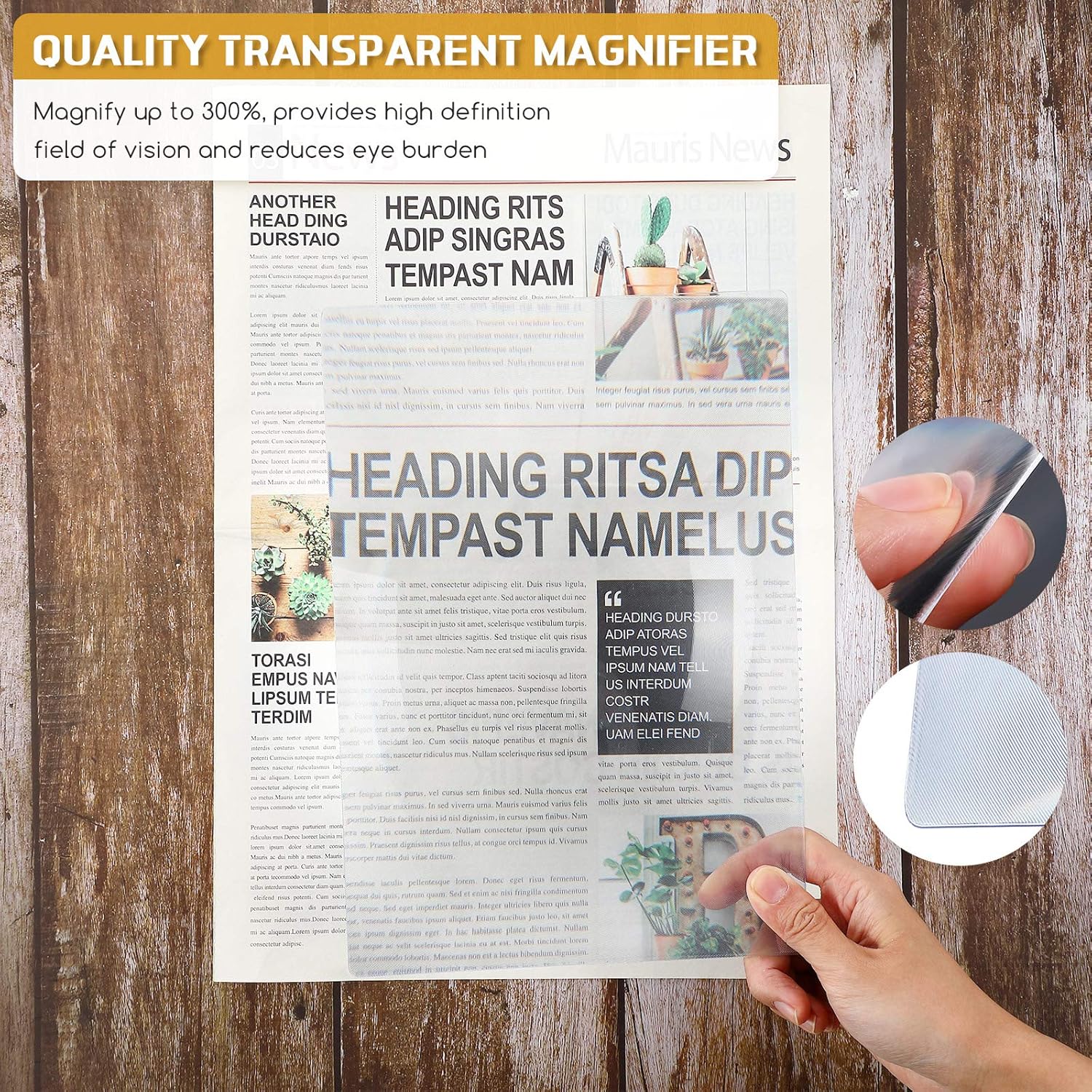 4 Pieces 3X Reading Magnifier Pages 10.2 x 7.1 Inch Full Page ...