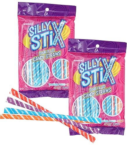 Flavored Water Giant Pixy Stix Candy Powder Straws: 85-Piece Box Fun Dip