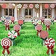 Amazon.com: 24 Pack Christmas Peppermint Yard Signs Candy Garden Sign ...