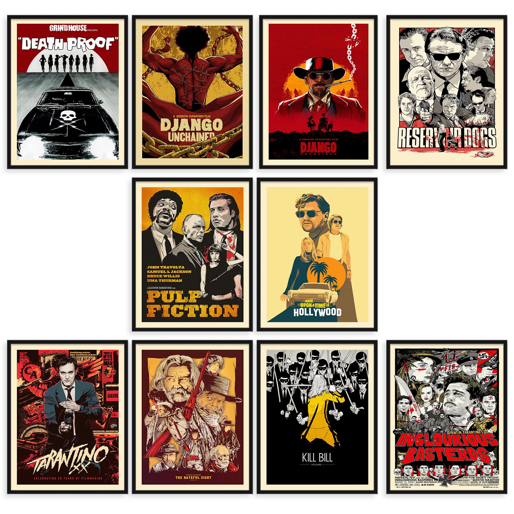 Batuba Design Tarantino Best Movie Posters Set of 10 Prints, 11x14 inc ...