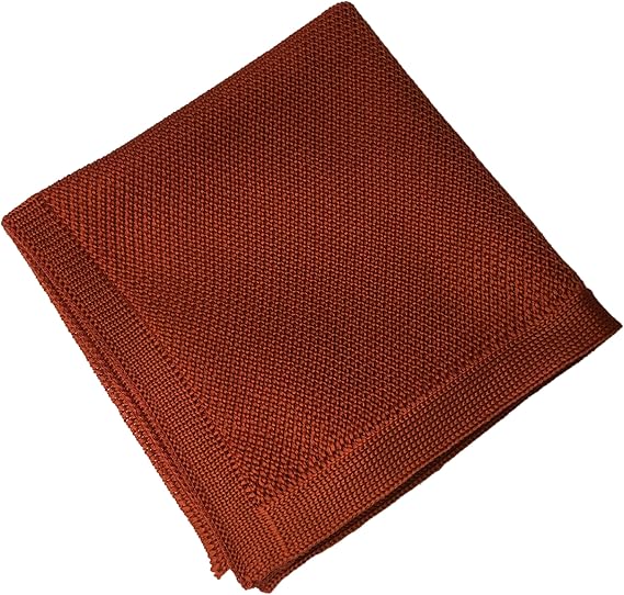 Burnt Orange Knitted Pocket Square : Amazon.co.uk: Clothing