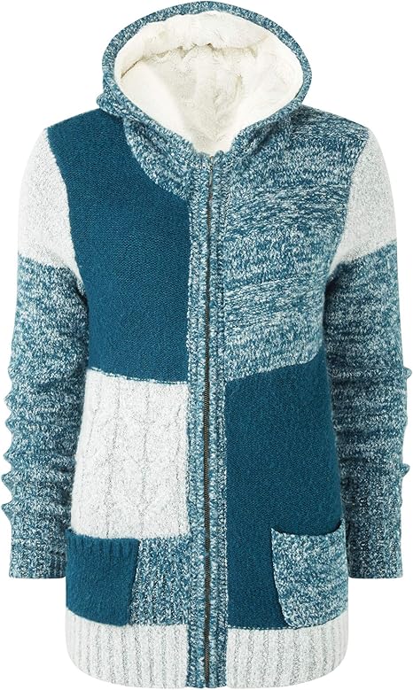 Cotton Traders Womens Hooded Patchwork Cardigan: Amazon.co.uk: Clothing