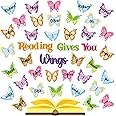 Amazon.com: BXawi 63Pcs Reading Gives You Wings Bulletin Board Set ...
