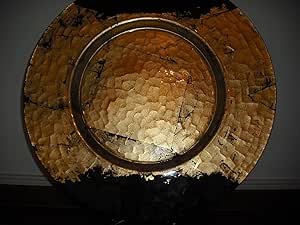 Amazon.com : Monna Glass 17” Recessed Plate Gold Foil w/Black In ...