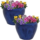 Amazon.com : Sunnydaze Chalet Ceramic Flower Pot Planter with Drainage Holes - 15-Inch - High ...