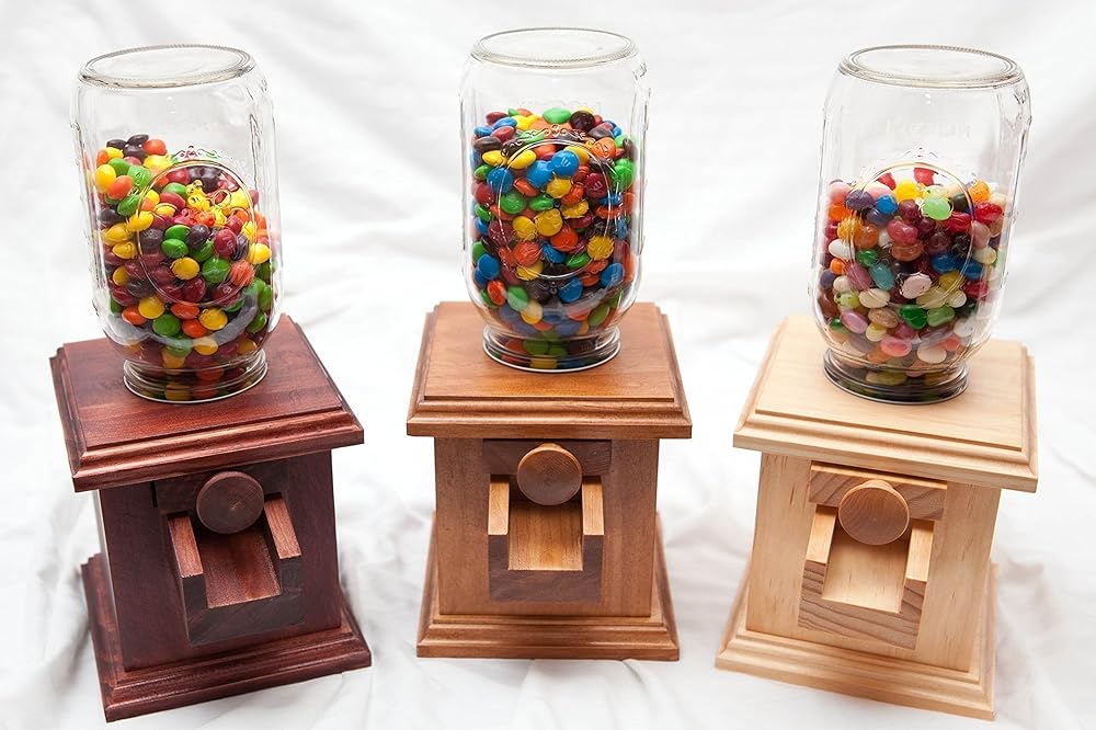 Amazon.com: Hand-made Wooden Candy Dispenser - M&M Peanut Skittles ...