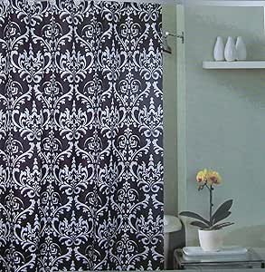 Amazon.com: RT Designers Collection Scroll Shower Curtain and Resin ...