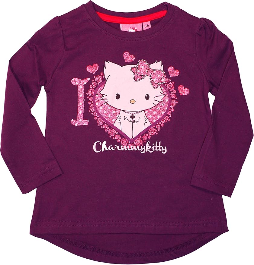 Charmmy Kitty Official Girls T-Shirt Long Sleeve Age 3/8 Years: Amazon ...