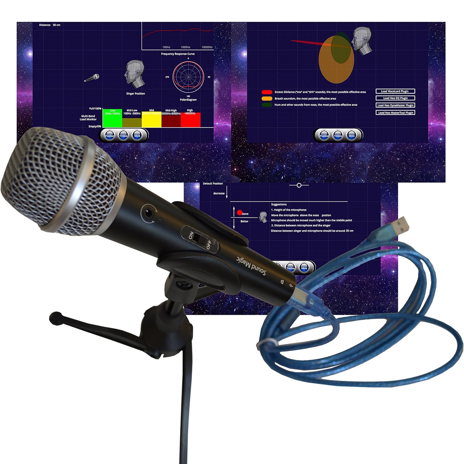 Amazon.com: Sound Magic DynamicLord Blue USB Intelligent Microphone ...