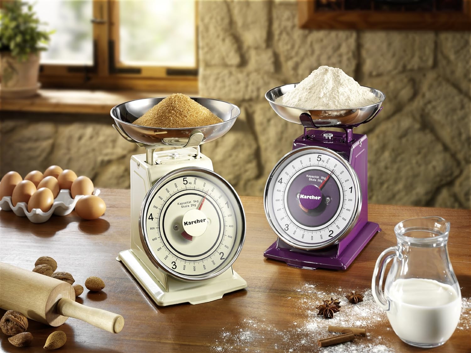 Karcher 130130 WAK 811 mechanical retro kitchen scales, magnolia – BigaMart