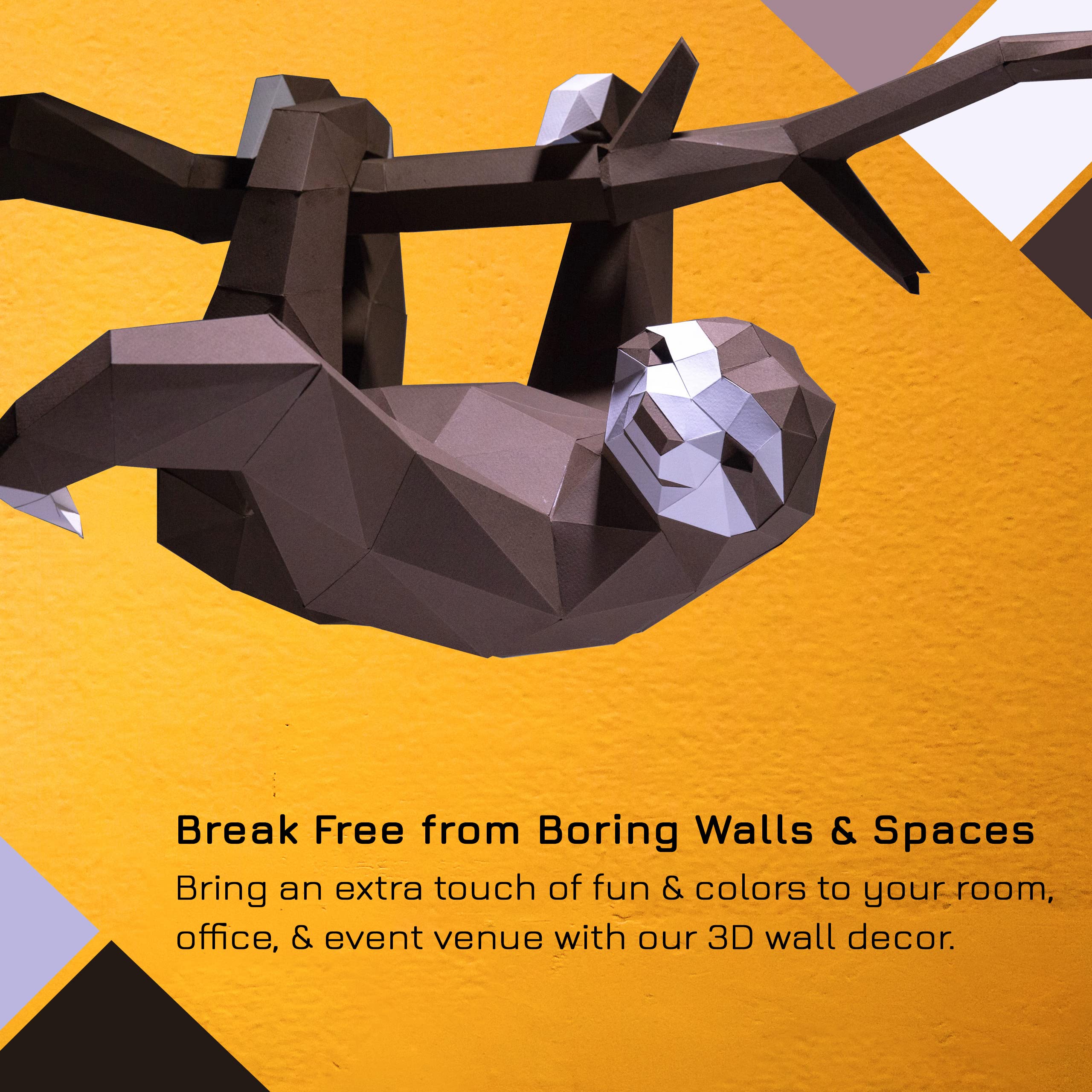 Mua 3D Paper Animal Wall & Art Decor - Pre-fold & Pre-Cut Papercraft 3D ...