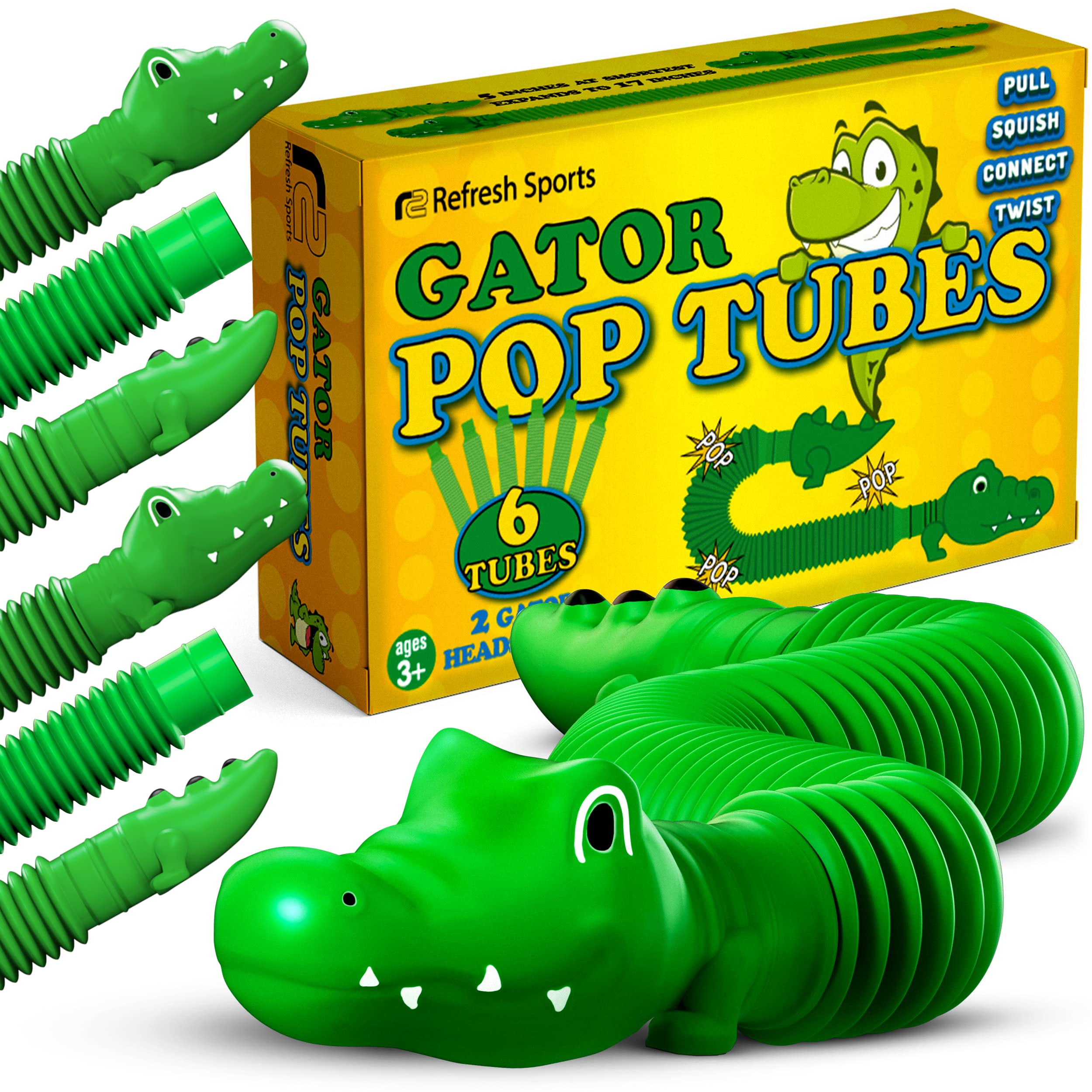 Pop Tubes Gator Pop Tube - Sensory Tubes Fidget Toy - Fun Alligator ...