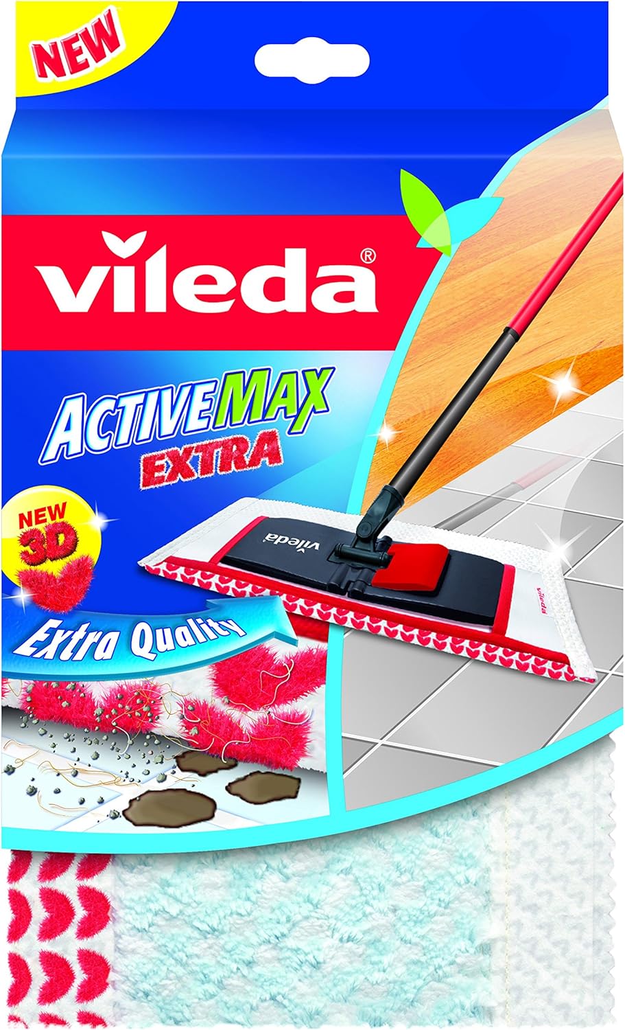 Vileda ActiveMax Extra Panno Ricambio Microfibra per Sistema ...