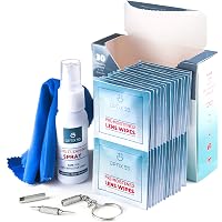 Amazon.com: Glasses Cleaner Kit | 30 Pre-Moistened Lens Wipes, 1oz ...