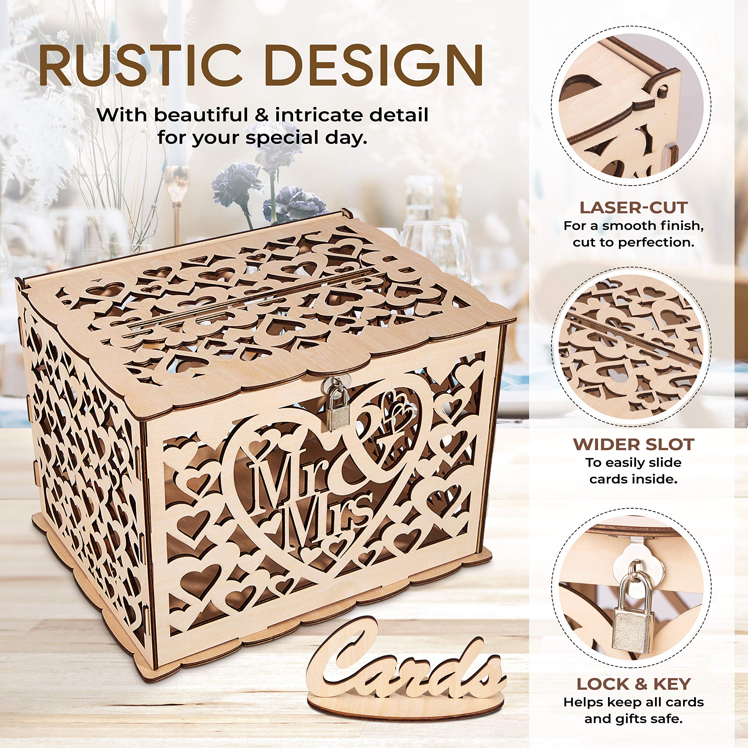 Mua GLM Wedding Card Box With Lock and Key, Card Box for Wedding ...