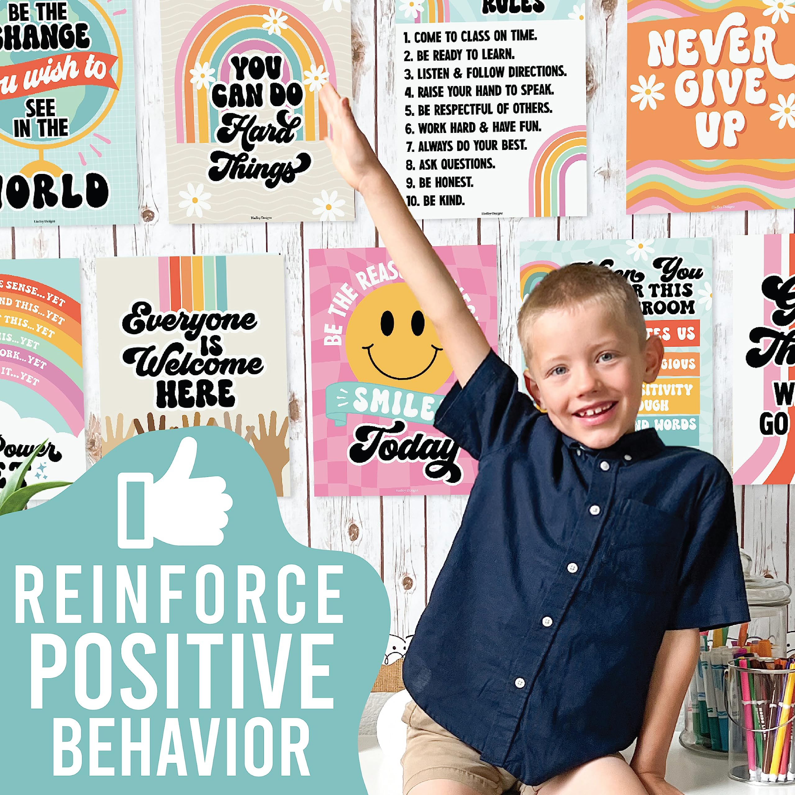 Mua Hadley Designs 9 Retro Classroom Decor - Welcome Sign Motivational ...