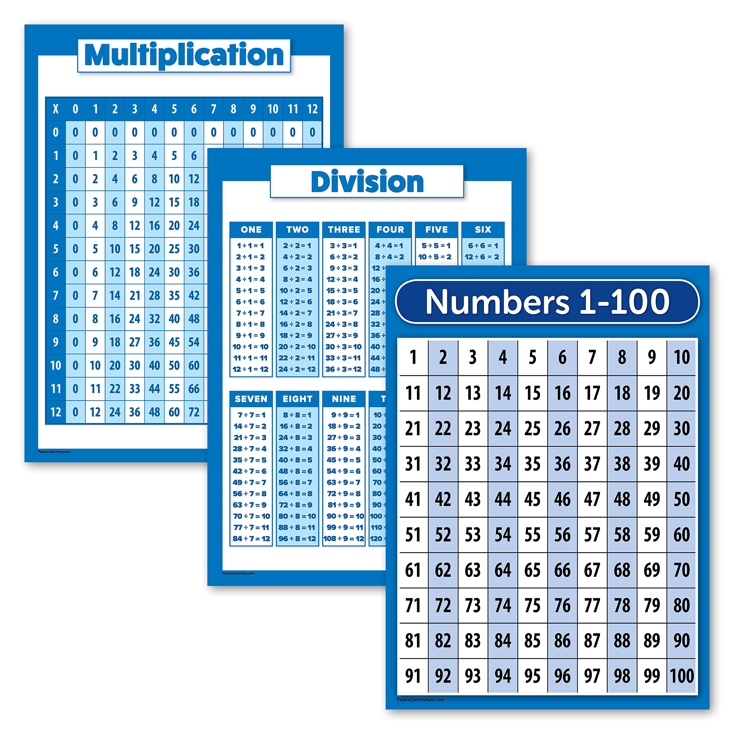 Buy Palace Learning 3 Pack - Multiplication Table + Division + Numbers ...