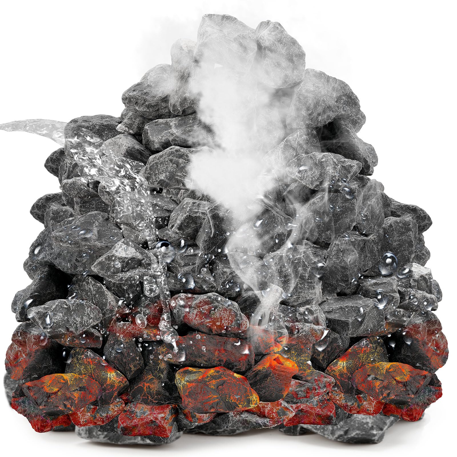 CroBlissful 60 lb Box of Sauna Rocks Sauna Stones Lava Rocks Sauna ...