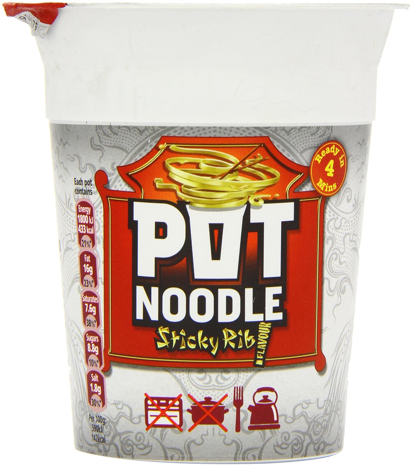Pot Noodle Sticky Rib Flavour 90 g (Pack of 12): Amazon.co.uk: Grocery