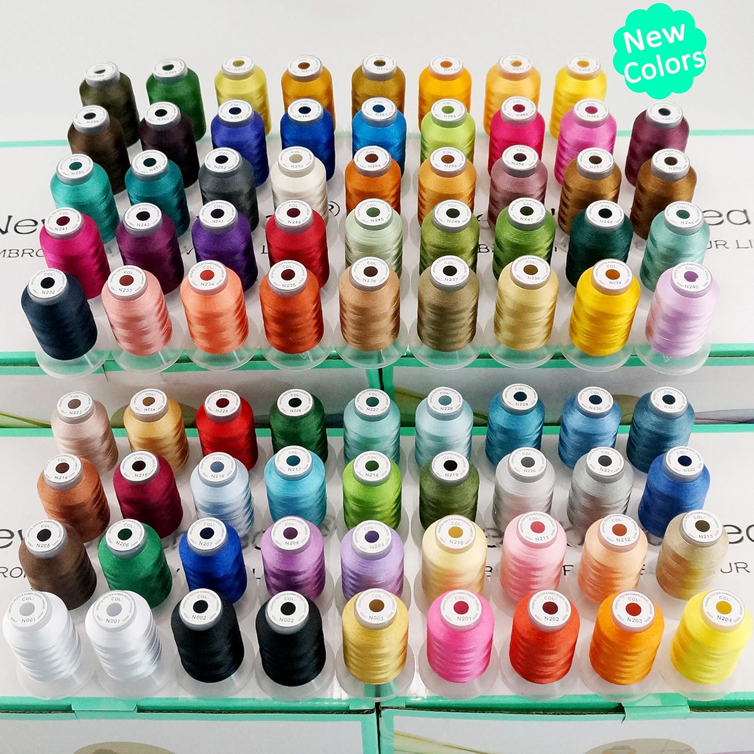 New brothread 80 Spools Janome Colours Polyester Machine Embroidery ...