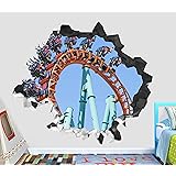 Roller Coaster Amusement - Large 75" Wide Black Wall Vinyl Decal ...