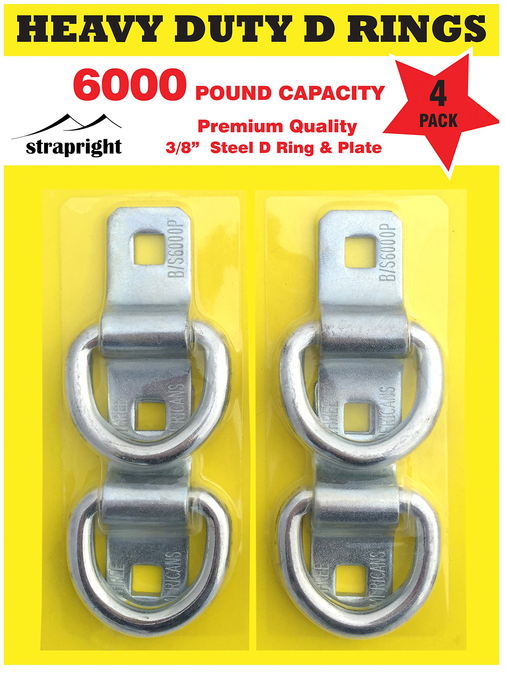 D Rings - Heavy Duty 4 Pack 6000 Pound Breaking Strength. Super Strong ...