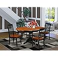 Amazon.com: 5PC Oval 42/60 inch Table with 18 In Leaf and 4 vertical ...