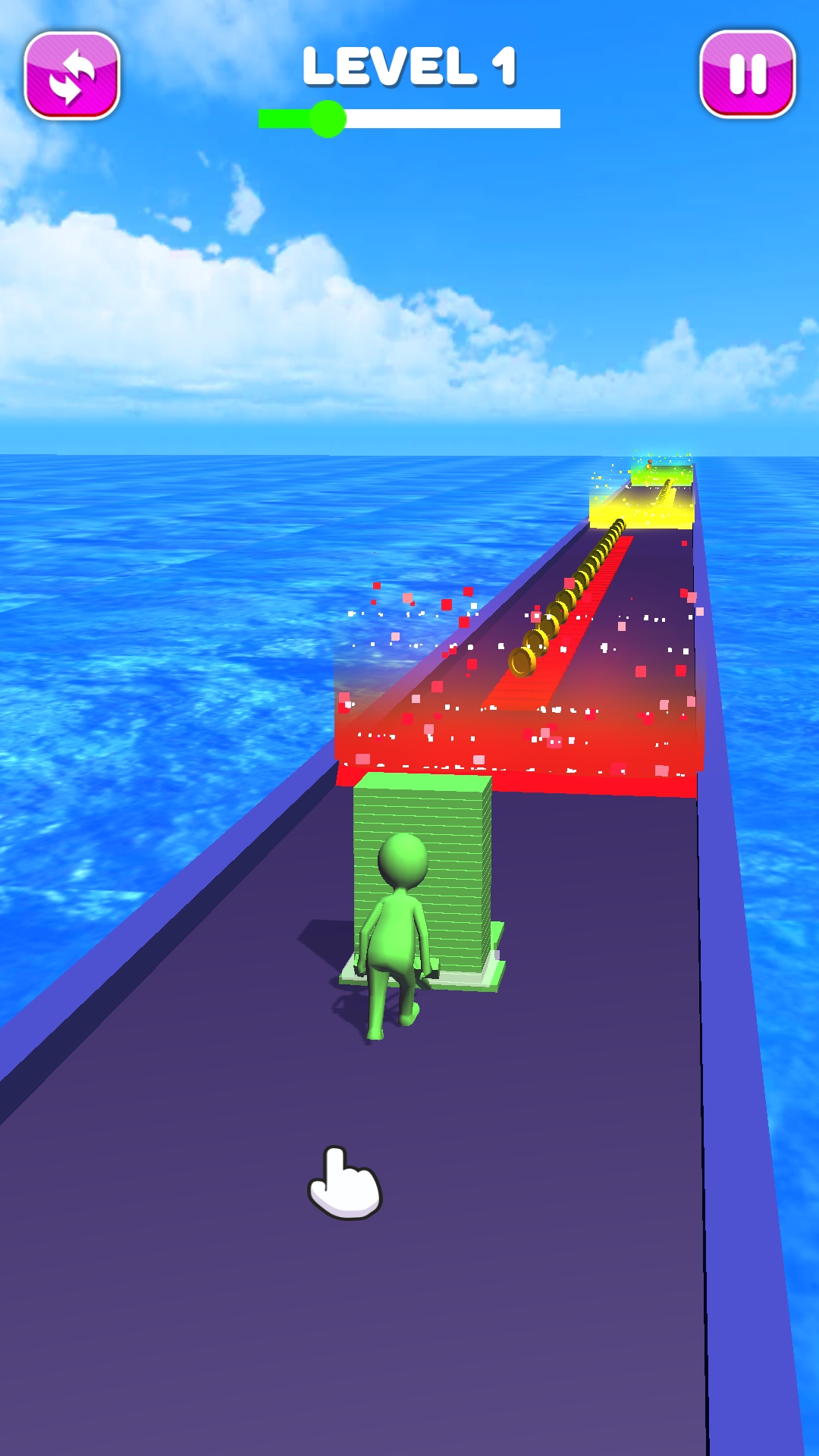 Make Giant shortcut stack tower rush colors & run over multi color track with epic fun by ...