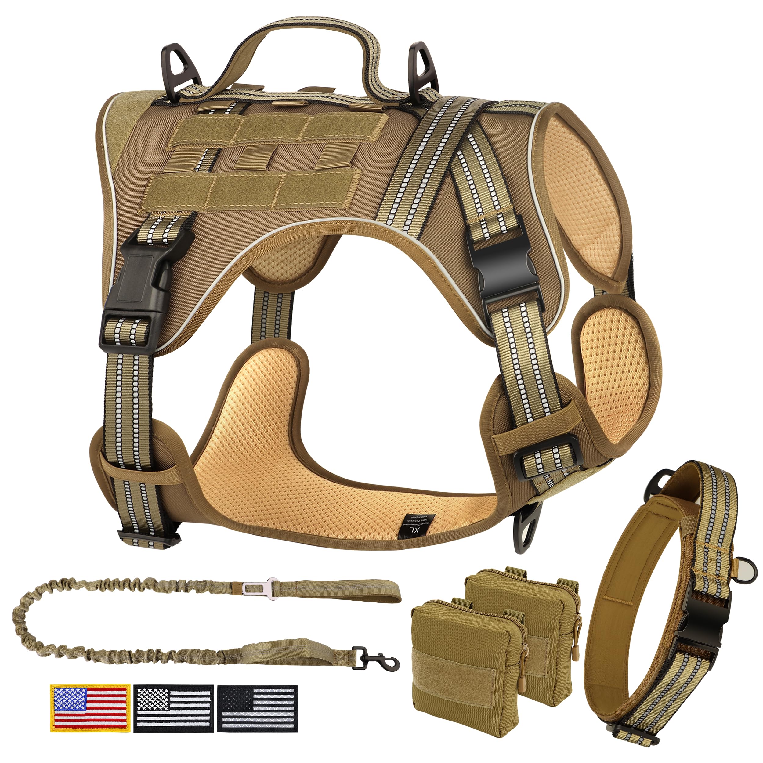 PET ARTIST Tactical Dog Vest Harness No Pull and Metal Buckled Military ...