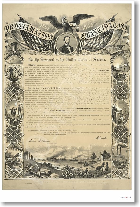Amazon.com: The Civil War: Emancipation Proclamation - Classroom Poster ...