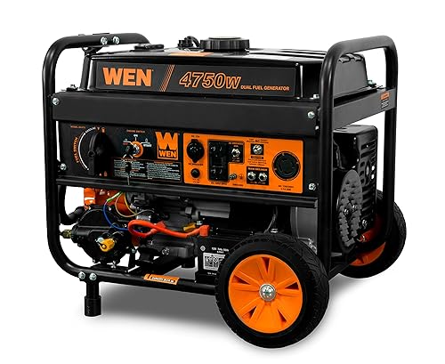 WEN 4,750-Watt 120V/240V Dual Fuel Portable Generator with Wheel Kit ...