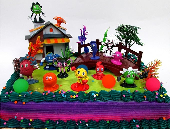 PAC-MAN 22 Piece Birthday CAKE Topper Set Featuring Random Pac-Man ...