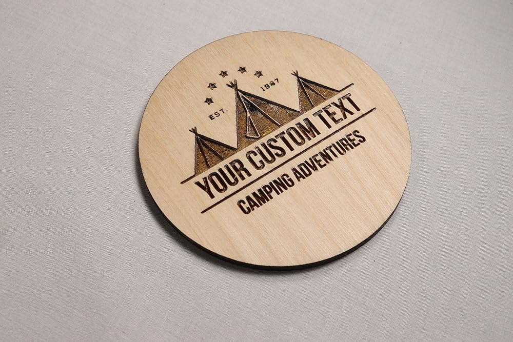 Amazon.com: PERSONALIZED Camping Coasters - Unfinished - 3.5" Round ...