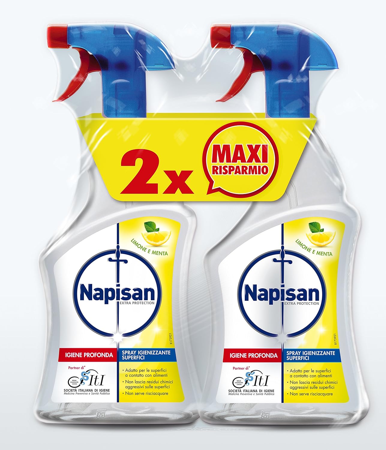 Napisan Spray Igienizzante Multisuperfici, Limone e Menta, 2 Confezioni ...