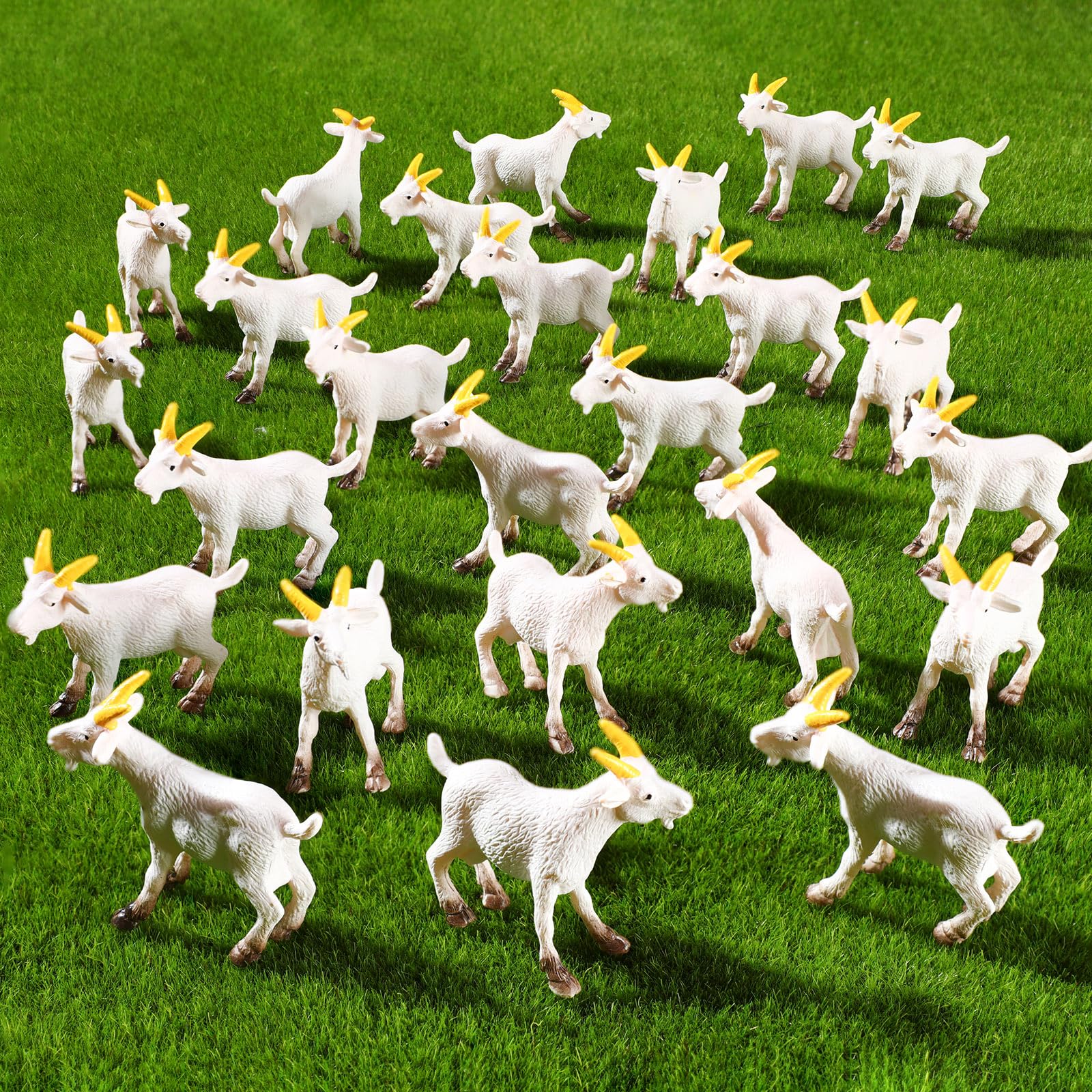 Foilswirl 50 Pcs Mini Goat Figurines Miniature Resin Goats Animal ...