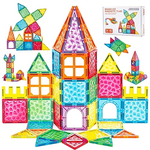 YIJZRUO Magnetic Tiles - 3D Building Blocks for Toddlers 1-3 & Kids ...