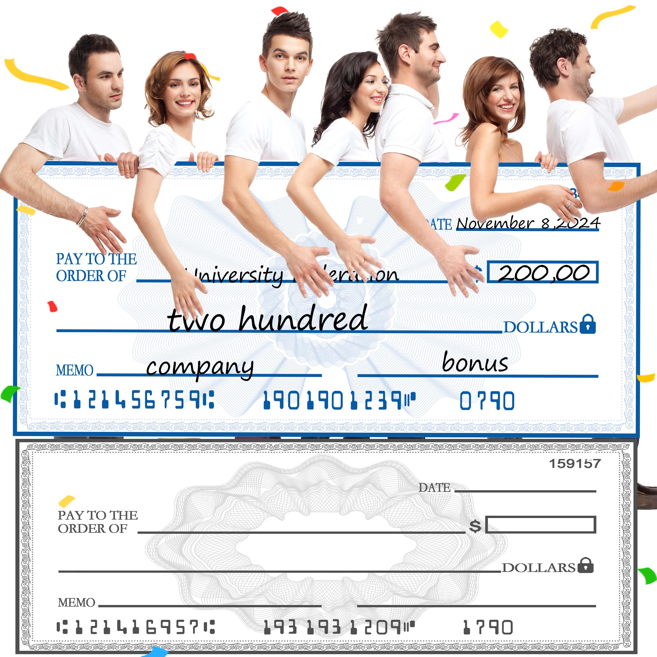 Giant Check (40 x 16 inches) - Big Check for Presentation - Oversized ...