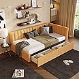 Amazon.com: MWrouqfur Twin Corner Daybed with 2 Storage Drawers,L ...