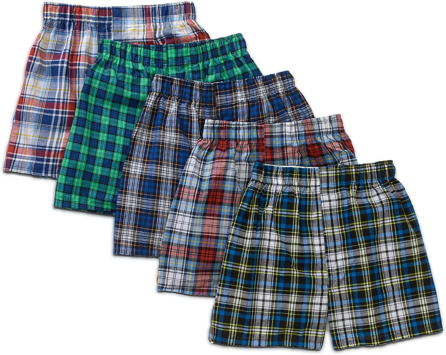 Amazon.com: Faded Glory Boys' Pack of 5 Woven Boxer Teen Boxer ...