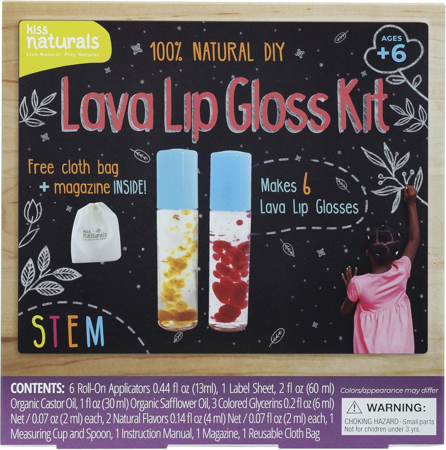 Kiss Naturals Kids Lip Gloss Making Kit – Crafts for Girls Age 6 + DIY ...