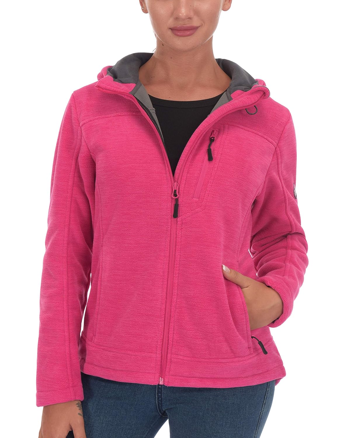 Buy Little Donkey Andy Women's Lightweight Hooded Fleece Jackets for ...