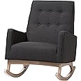 Amazon.com: Baxton Studio Martine Rocking chair Dark Grey : Home & Kitchen